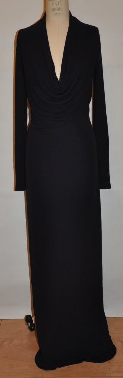 Donna Karan Dark Plum Jersey Form-Fitting Maxi Dress at 1stDibs | donna ...