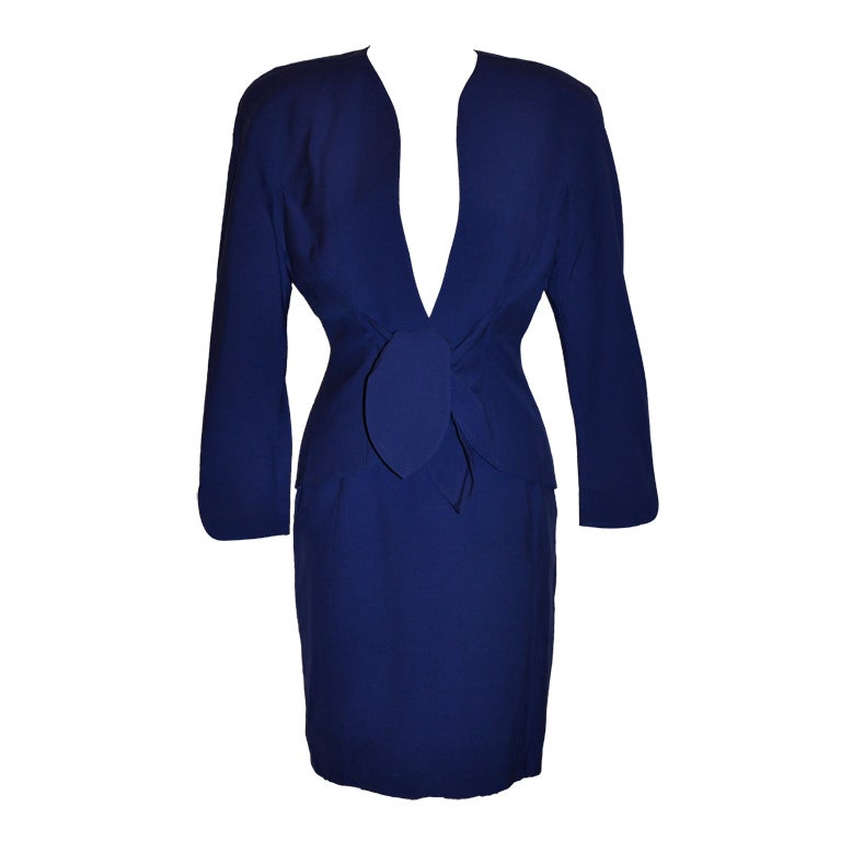 Thierry Mugler Signature Sculpted Form-Fitting 2-piece Suit and Skirt ...