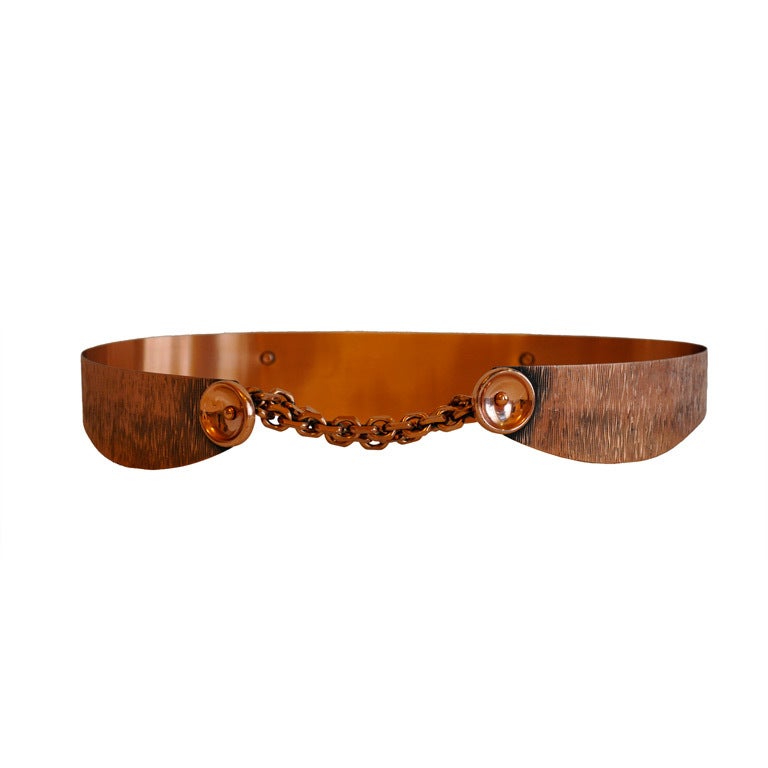 Renoir Copper belt with chain accent at 1stDibs