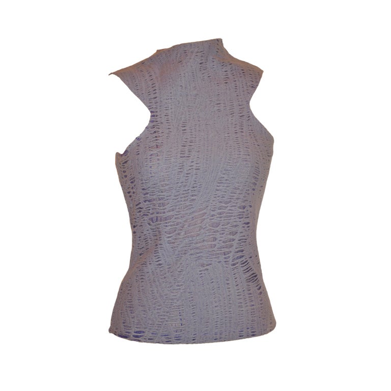 Gianni Versace lavender open-weave top at 1stDibs