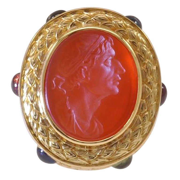 Spectacular "AntiQuity" Ring with 19th C. Carnelian Intaglio at 1stDibs