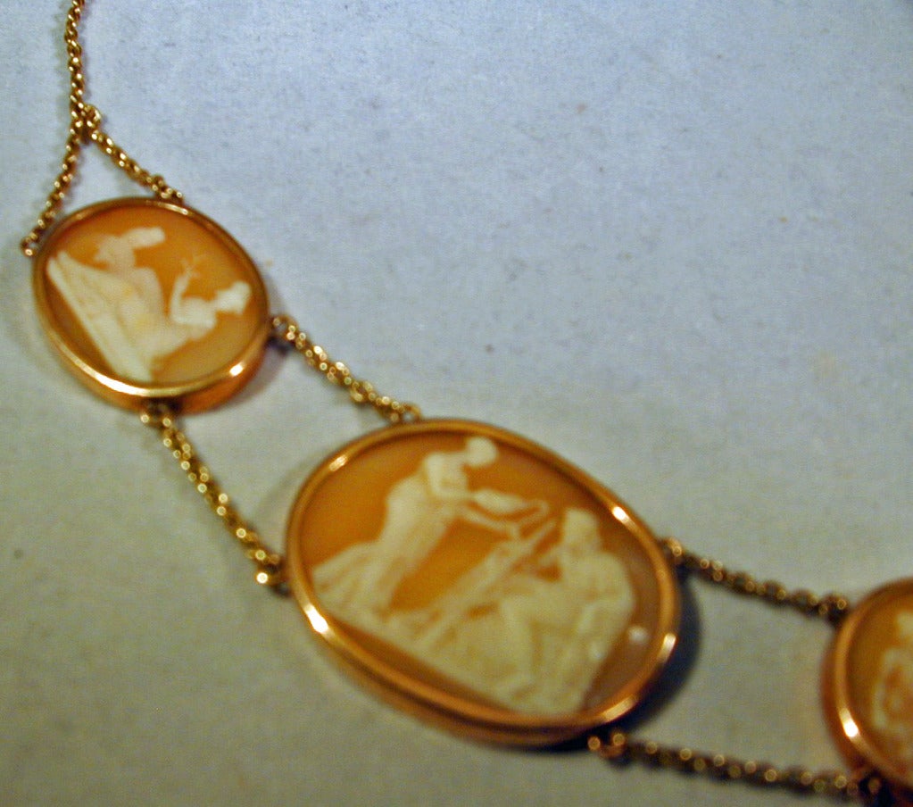 Antique Shell Cameo Necklace at 1stDibs
