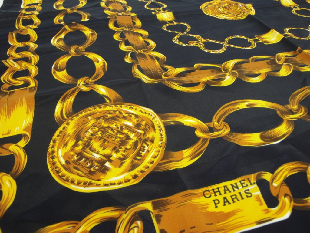 Chanel Silk Scarf For Sale at 1stDibs