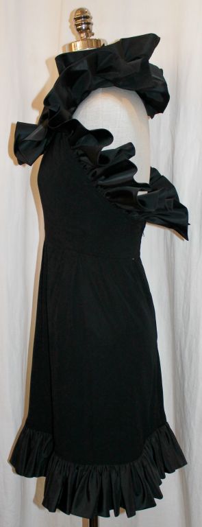 Vintage Nina Ricci Black Crepe/Silk Taffeta Halter Dress-Sz 6- 80's For ...