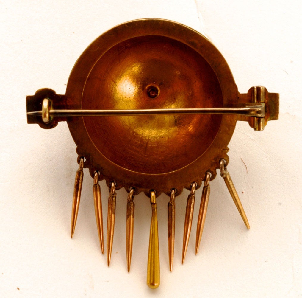 Victorian 14k Gold Orb Pin c1880 at 1stDibs
