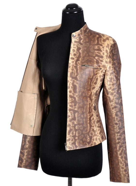 TOM FORD for GUCCI KARUNG LIZARD LEATHER JACKET at 1stDibs | lizard ...