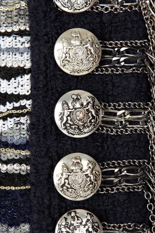 BALMAIN Sequin-embellished military jacket at 1stDibs