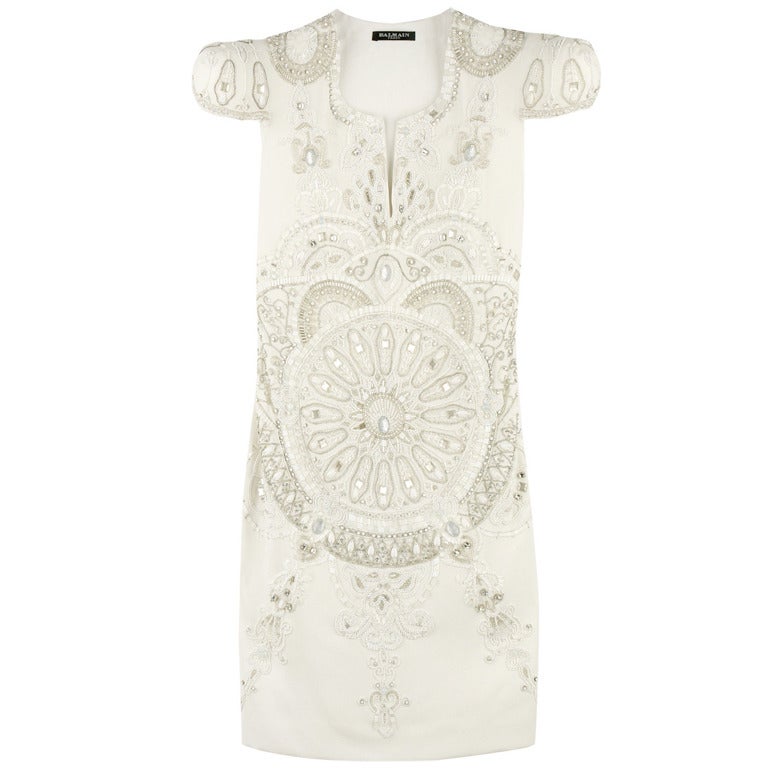 Balmain Embroidered mini dress at 1stDibs
