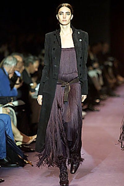 F/W 2001 TOM FORD for YVES SAINT LAURENT BLACK LEATHER COAT at 1stDibs