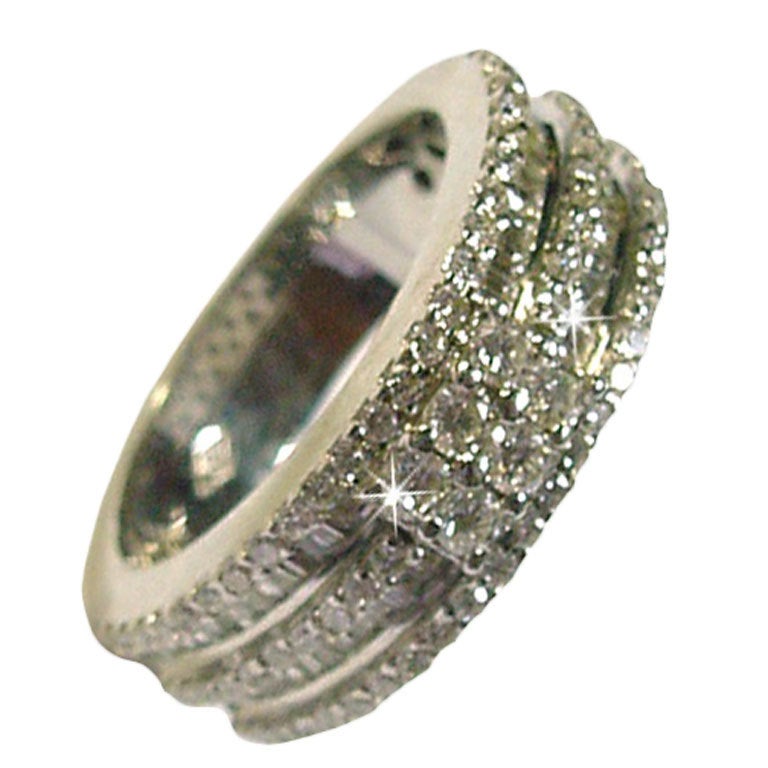 Five Row Diamond Ring For Sale at 1stDibs