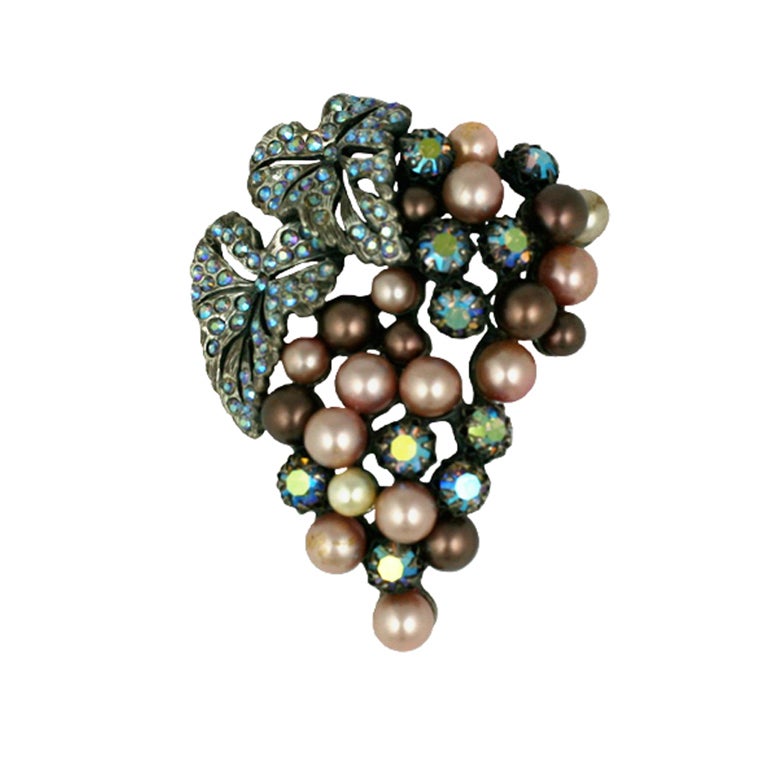 House of Schiaparelli Pagan Grape Cluster Brooch at 1stDibs