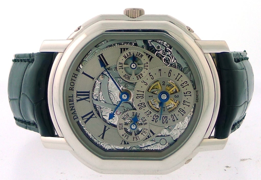DANIEL ROTH "Papillon Ellipsocurvex" Platinum Perpetual Watch at ...