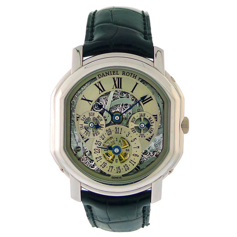 DANIEL ROTH "Papillon Ellipsocurvex" Platinum Perpetual Watch at ...