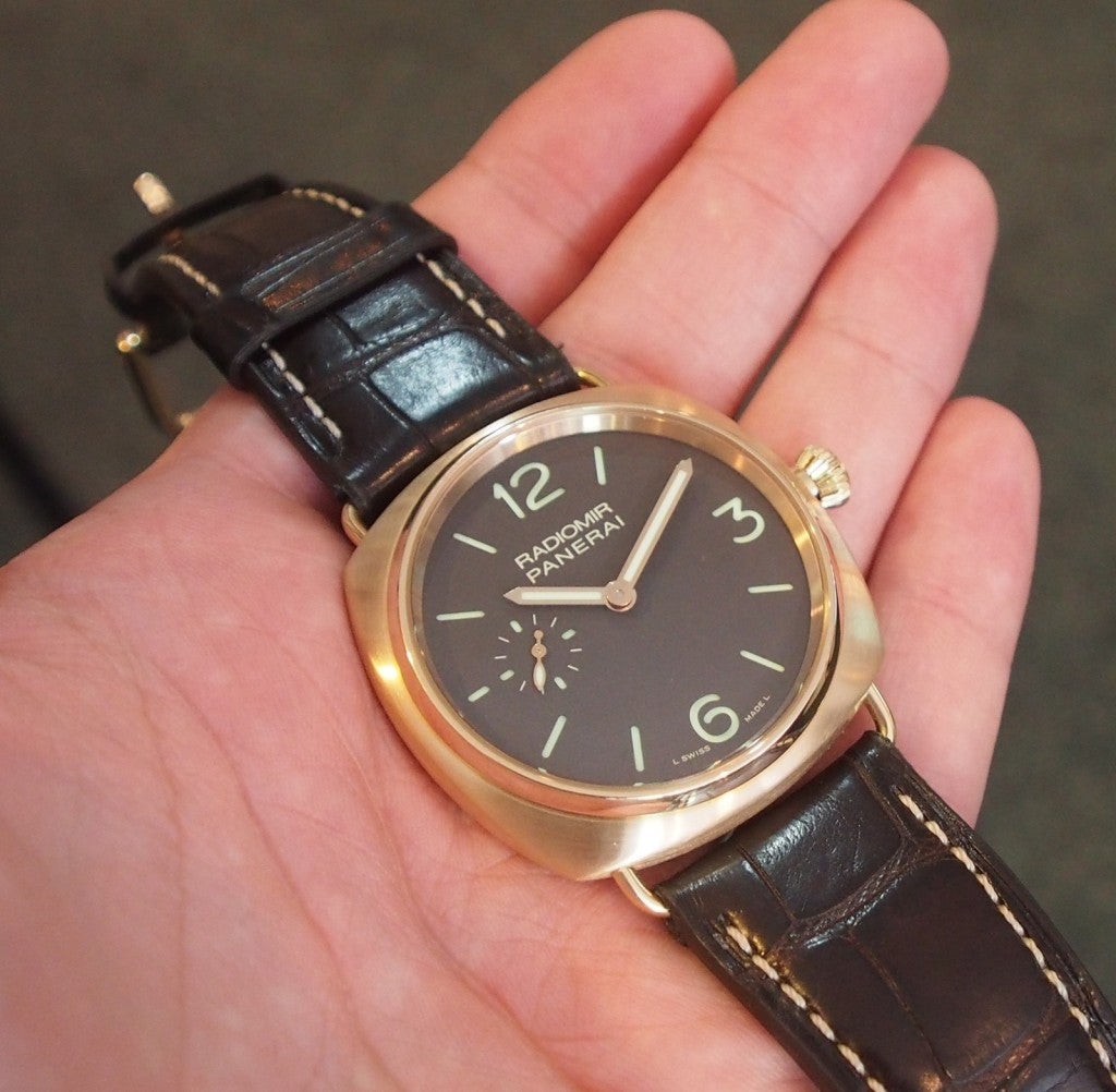 PANERAI Rose Gold Radiomir "Oro Rosa" PAM 336 with Brown Dial at 1stDibs