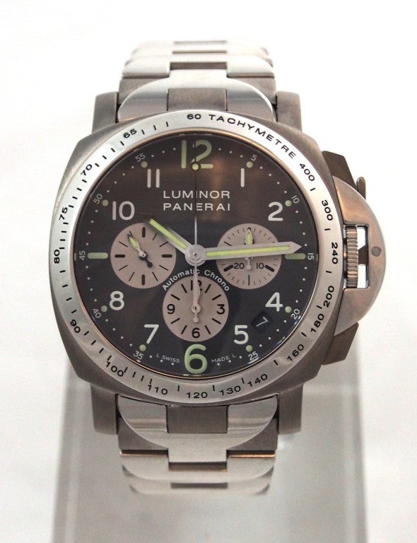 Panerai Stainless Steel PAM 122 Luminor Chrono Automatic Wristwatch at ...
