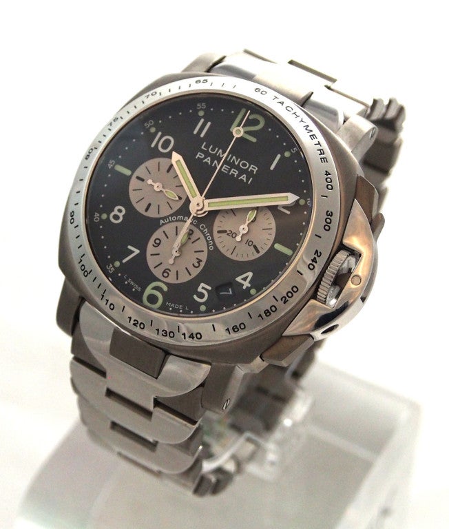 Panerai Stainless Steel PAM 122 Luminor Chrono Automatic Wristwatch at ...