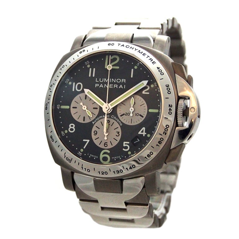 Panerai Stainless Steel PAM 122 Luminor Chrono Automatic Wristwatch at ...