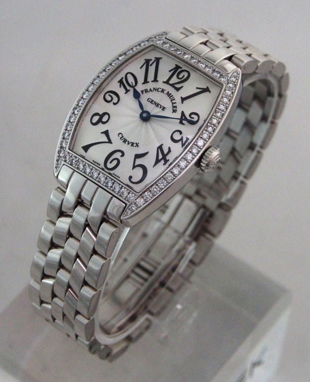 Franck Muller Lady's Stainless Steel and Diamond Cintree Curvex Watch ...