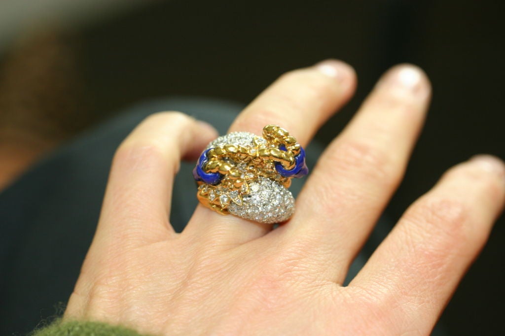 Donald Claflin 1970s Tiffany "Leaping Rams" Diamond Ring at 1stDibs