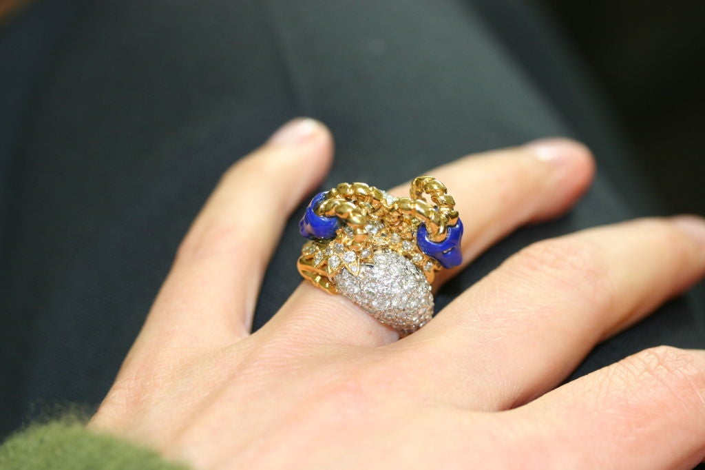 Donald Claflin 1970s Tiffany "Leaping Rams" Diamond Ring at 1stDibs
