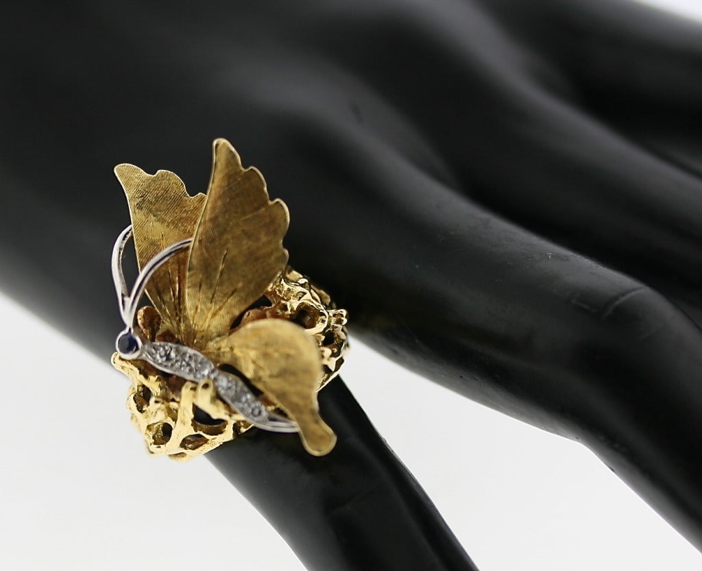 CARTIER 1970s Butterfly Ring at 1stDibs | cartier butterfly ring