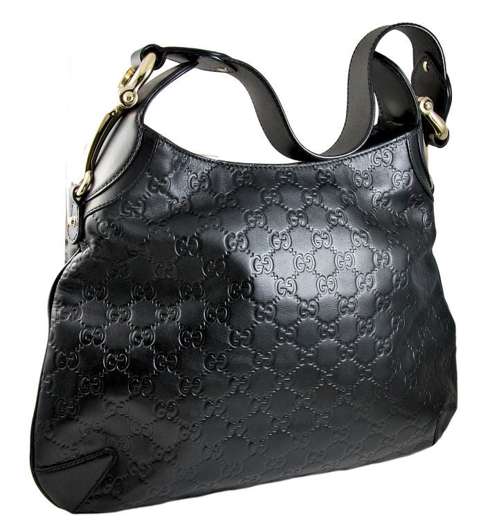 Gucci Black Leather Shoulder Bag at 1stDibs