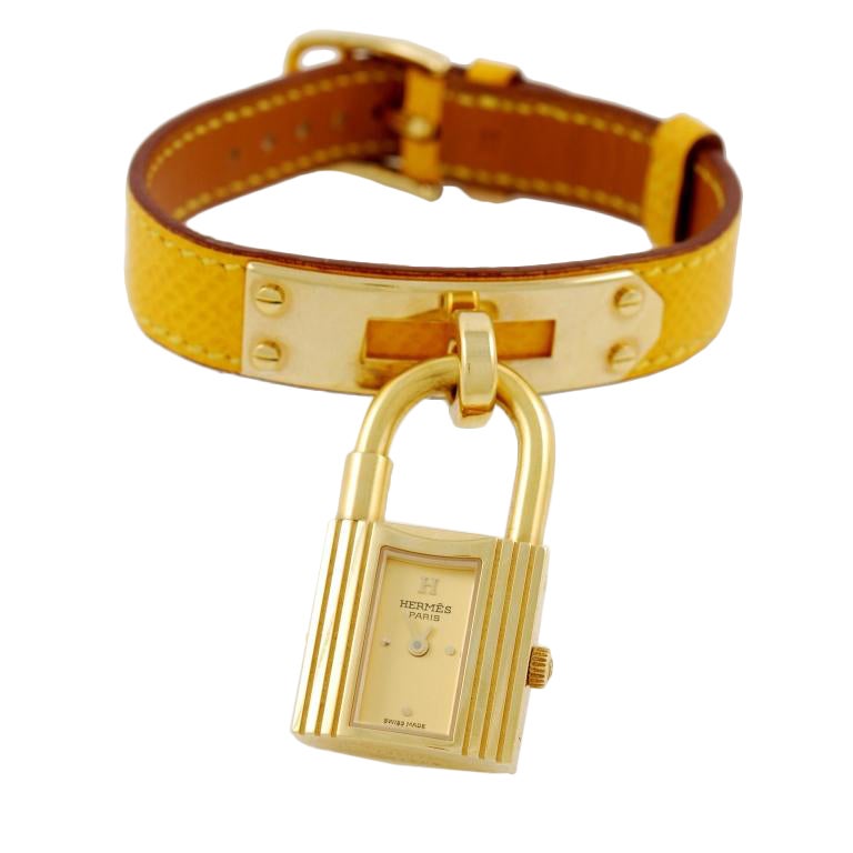HERMES Gold-Plated Steel Kelly Watch For Sale at 1stDibs