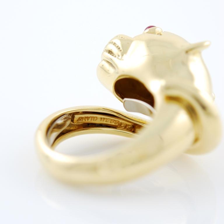 Gold and Ruby Panther Ring at 1stDibs
