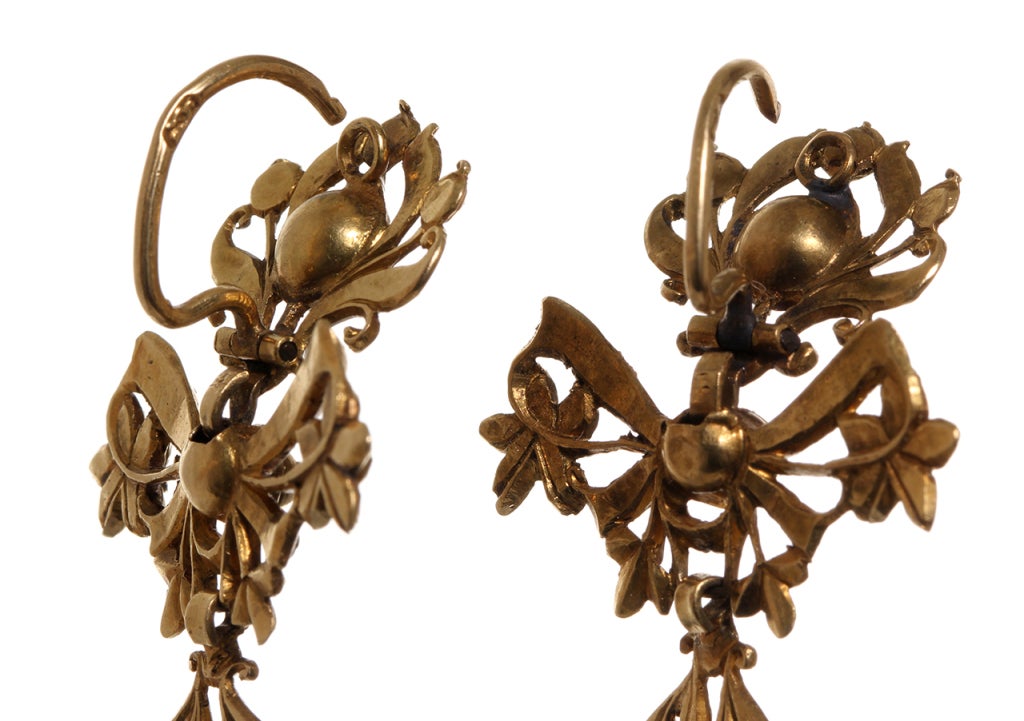 18th Century Iberian Pendeloque Diamond Earrings at 1stDibs