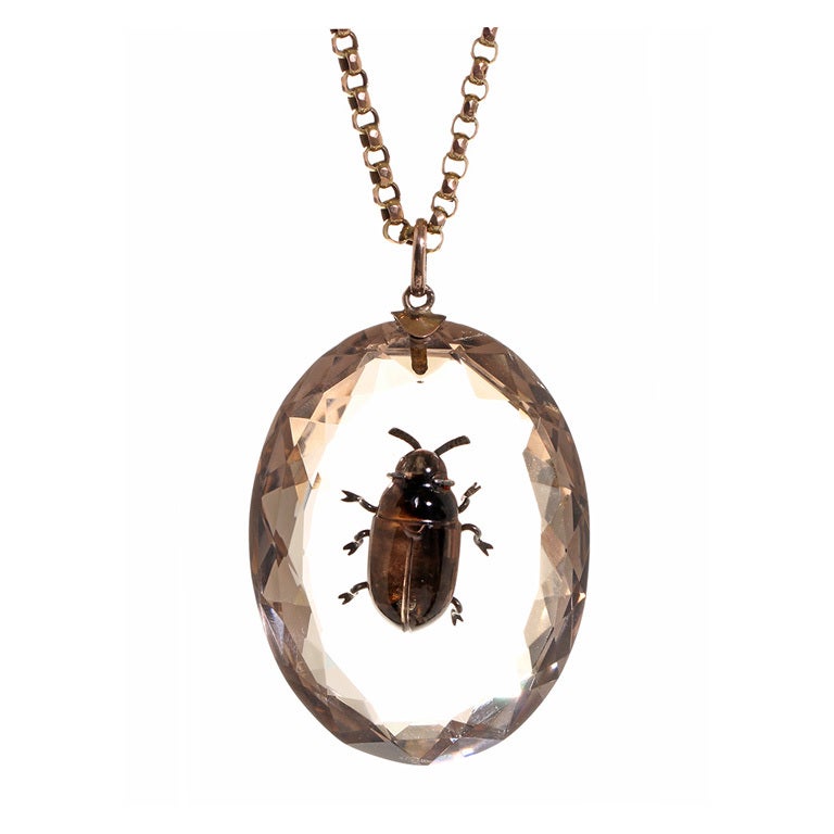 Victorian Quartz Beetle Pendant at 1stDibs