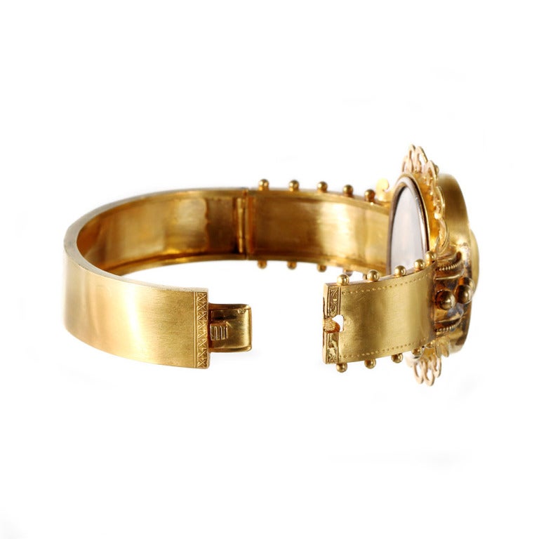 Gold Victorian Locket Bangle at 1stDibs
