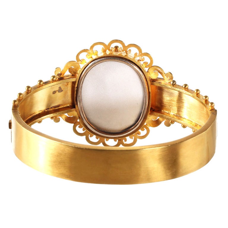 Gold Victorian Locket Bangle at 1stDibs