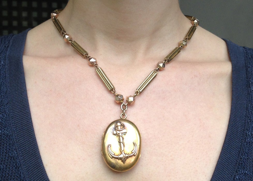 Victorian Anchor Locket at 1stDibs