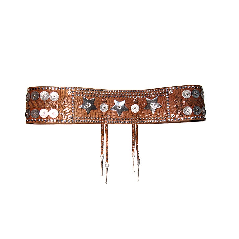 HENRY LEHR 1984 LEATHER AND SILVER BELT For Sale at 1stDibs