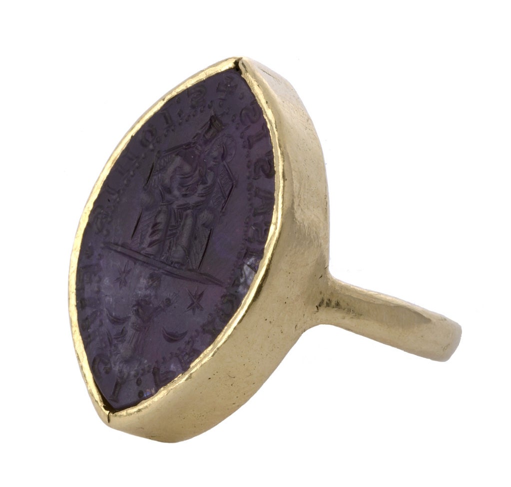 Gothic Signet Ring at 1stDibs