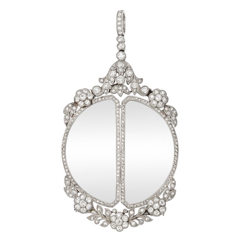 Belle Époque Diamond Lorgnette Pendant For Sale at 1stDibs