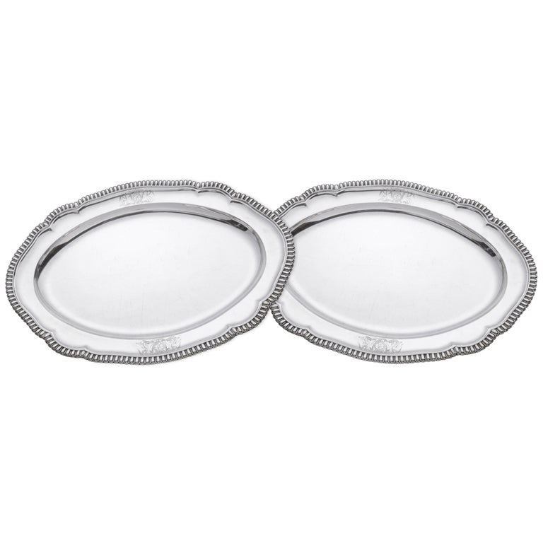 Pair of George III Silver Meat Platters at 1stDibs