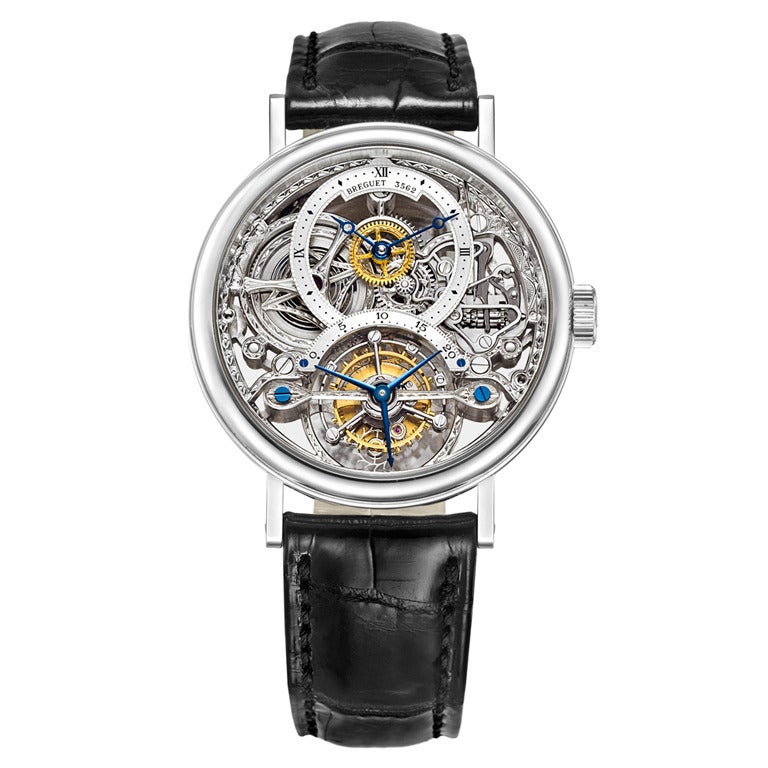 Breguet Platinum Skeleton Tourbillon Wristwatch at 1stDibs