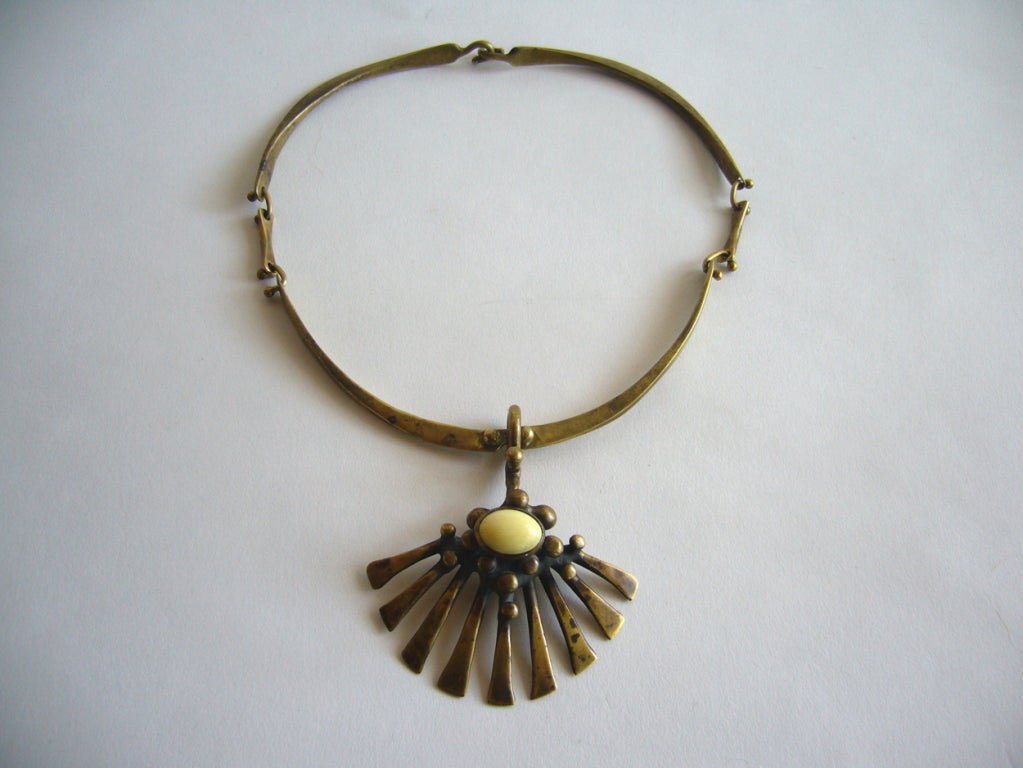 JACK BOYD Bronze and Bone Necklace at 1stDibs | jack boyd jewelry