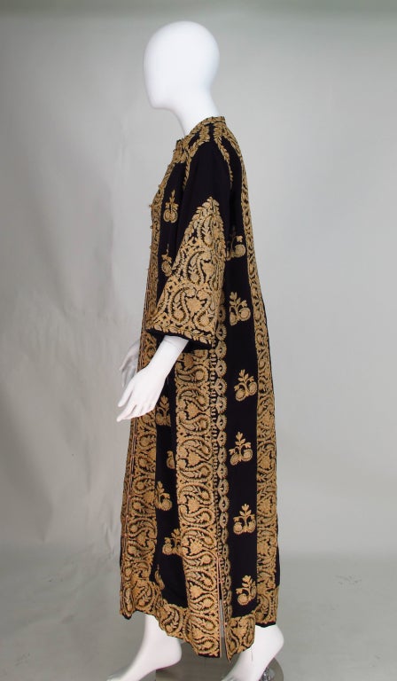 1960s Moroccan gold embroidered evening coat at 1stDibs