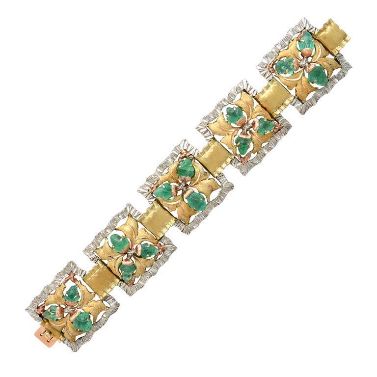 Ruser Retro Gold Sapphire Cherub Bracelet Cancer Zodiac Charm at 1stDibs