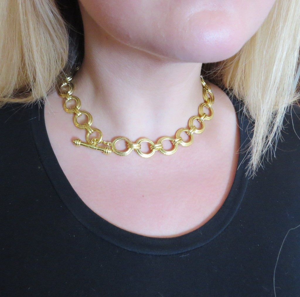 Elizabeth Locke Gold Bergamo Necklace at 1stDibs