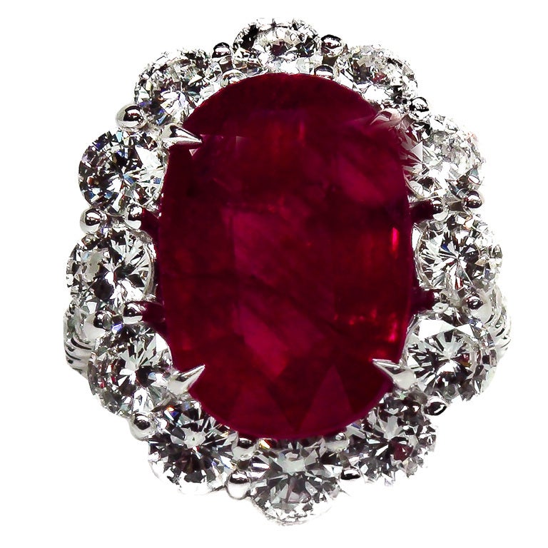 Natural 8.50 CT Ruby and Diamond Ring For Sale at 1stDibs