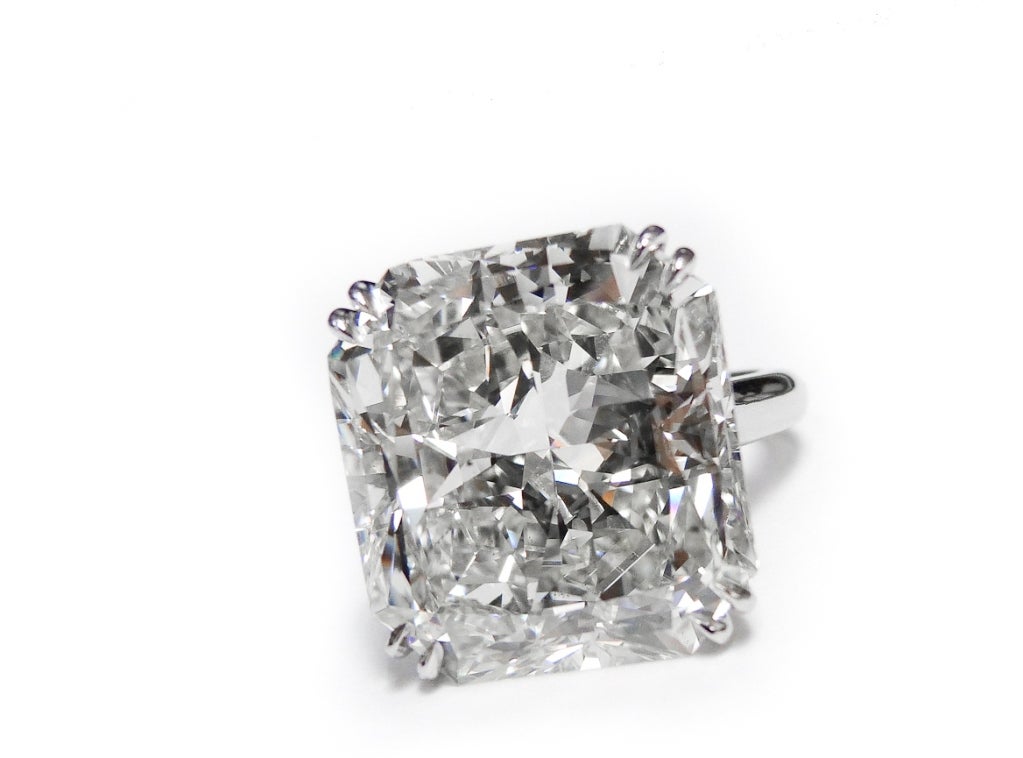 Spectacular 28.88 Carat Radiant Cut Diamond Ring at 1stDibs