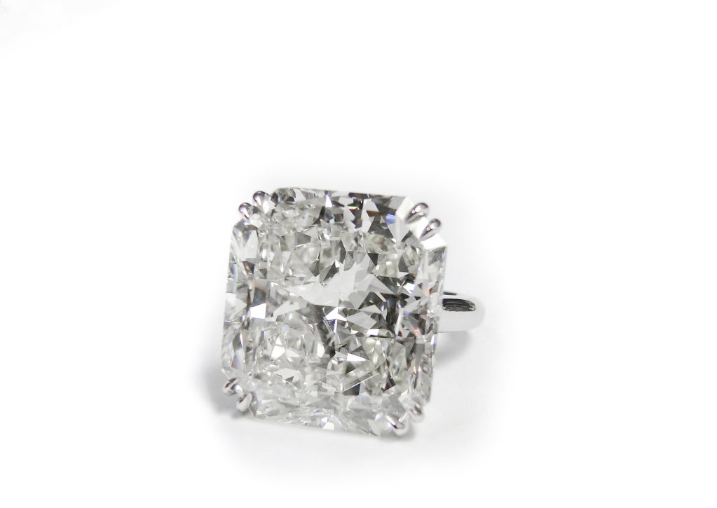 Spectacular 28.88 Carat Radiant Cut Diamond Ring at 1stDibs