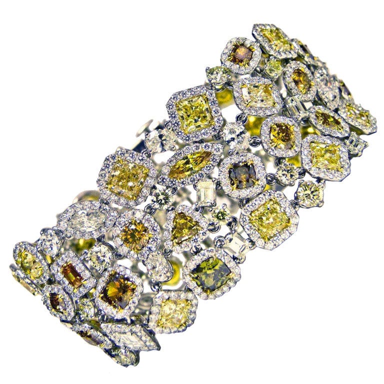 Magnificent Fancy Intense Color Diamond Bracelet For Sale at 1stDibs ...