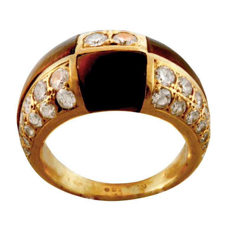 VAN CLEEF and ARPELS Tigers Eye Diamond Ring at 1stDibs