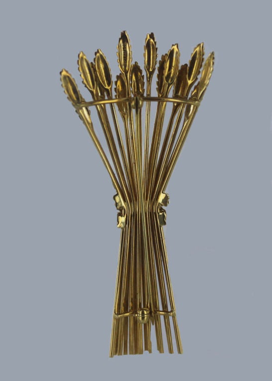 TIFFANY Gold Wheat Pin at 1stDibs