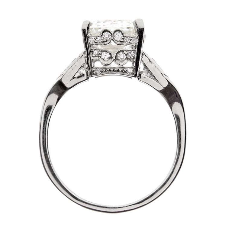 Emerald Cut and Shield Cut Diamond Engagement Ring at 1stDibs | shield ...