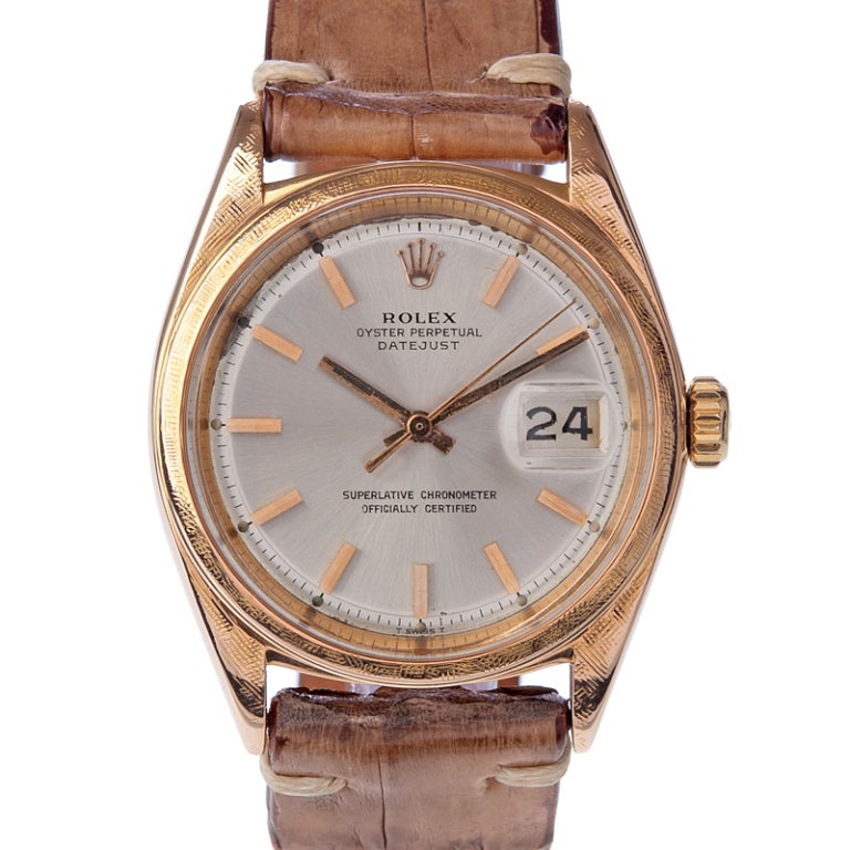 ROLEX Very Rare Factory-Engraved ROSE GOLD Bezel and Case Datejust at ...